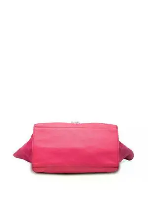 Celine 1999 Medium Calfskin And Suede Trapeze Satchel