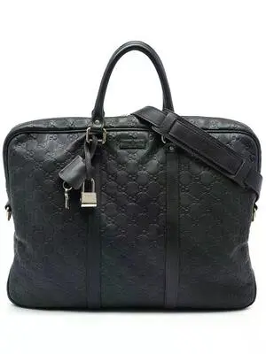 Gucci 2016-2026 Guccissima Business Bag - Brown