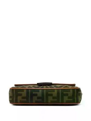 Fendi 2010-2026 Zucca Embroidered Canvas Baguette Satchel