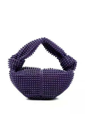 Bottega Veneta 2012-2026 Mini Calfskin Studded Double Knot Bag Handbag - Purple