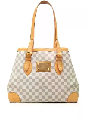 LOUIS VUITTON 2012 Damier Azur Hampstead Mm Tote Bag - White