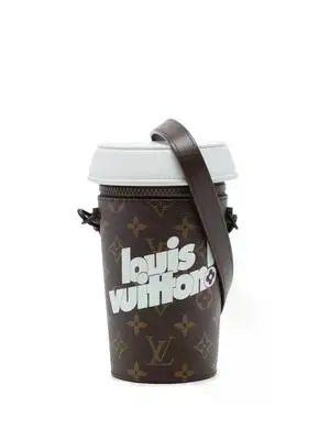 LOUIS VUITTON 2021 Monogram Coffee Cup Pouch Crossbody Bag - Brown