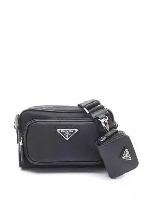 Prada 2013-2026 Tessuto And Saffiano Crossbody Bag - Black