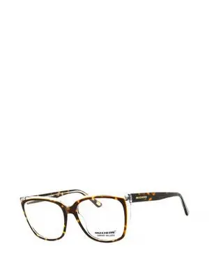 Sketchers Tortoiseshell Effect Rectangle Frame Eyeglasses - Brown