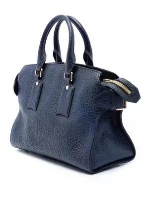 Burberry 2000-2017 Medium Grained Leather Clifton Satchel - Blue