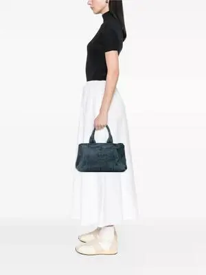 Prada 2011-2026 Denim Canapa Logo Tote Satchel
