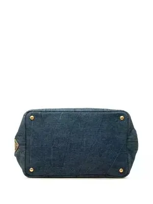 Prada 2011-2026 Denim Canapa Logo Tote Satchel