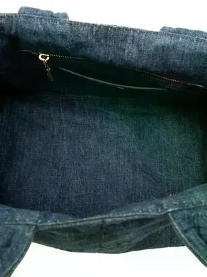 Prada 2011-2026 Denim Canapa Logo Tote Satchel