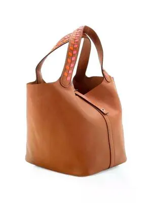 Hermès Picotin Lock Bag Tressage Epsom Mm Tote Bag - Brown