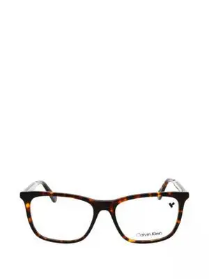 Calvin Klein Tortoiseshell-effect Rectangle Glasses - Brown