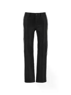FRAME The Cigarette Leather Low-rise Trousers - Black