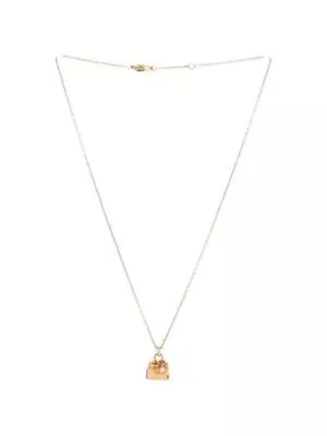 Hermès Birkin Amulette Pendant 18k Rose Gold With Diamond Necklace - Pink