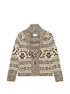 The Great. Fair Isle Shawl-collar Cardigan - Neutrals