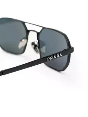 Prada Geometric-frame Sunglasses - Black