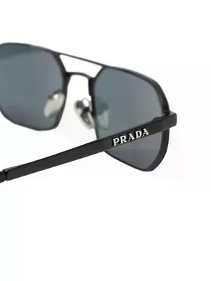 Prada Geometric-frame Sunglasses - Black