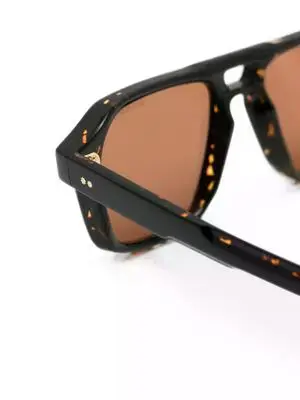 CUTLER & GROSS Tortoiseshell-effect Rectangle-frame Sunglasses