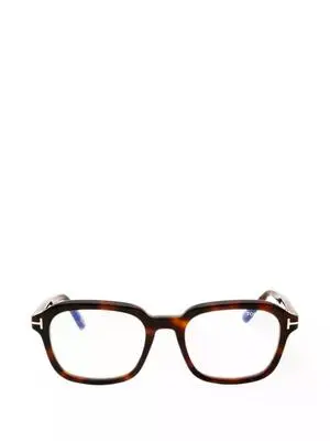 TOM FORD Tortoiseshell-effect Oval-frame Glasses - Brown