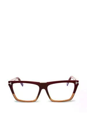 TOM FORD Rectangle Frame Glasses - Brown