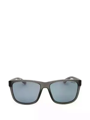 POLAROID Rectangle Frame Sunglasses With Mirrored Lenses - Grey