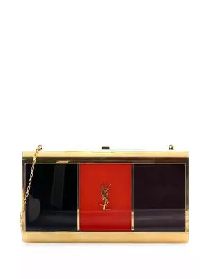Saint Laurent Cassandre Chain Minaudiere Metal Clutch Bag - Multicolour