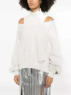 Mihara Yasuhiro Cold-shoulder Layered-effect Sweater