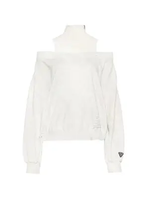 Mihara Yasuhiro Cold-shoulder Layered-effect Sweater - Grey