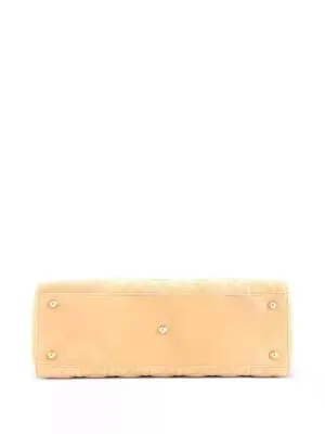 Dior Lady Bag Cannage Quilt Patent Satchel - Neutrals