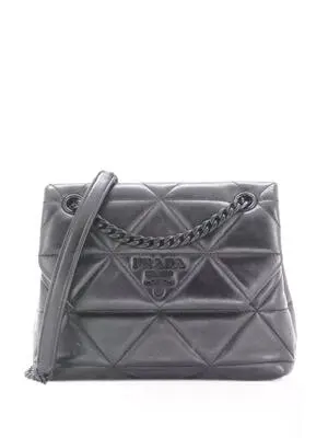 Prada Spectrum Flap Bag Quilted Nappa Leather Small Shoulder Bag - Black