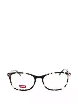 LEVI'S Tortoiseshell-effect Oval-frame Glasses - Black