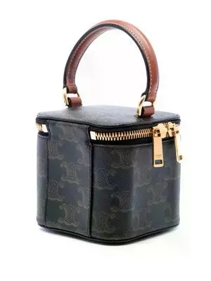 Celine 2022 Mini Triomphe Coated Canvas Vanity Case Satchel