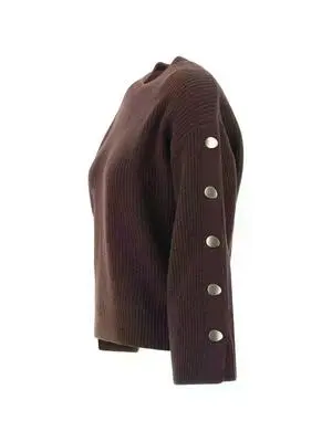 KAOS Ribbed-knit Button-sleeve Sweater