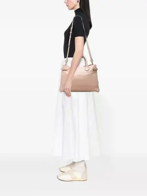 Burberry 2016 Medium Leather And House Check Banner Satchel