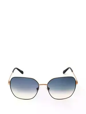 Fossil Oversized Geometric Frame Sunglasses - Gold