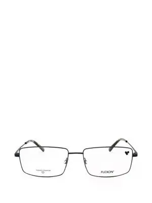 FLEXON Rectangular Titanium Eyeglasses - Black