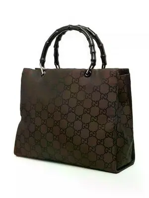 Gucci 1998-2002 Gg Nylon Bamboo Handbag