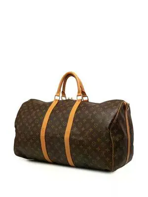 LOUIS VUITTON 2001 Monogram Keepall Bandouliere 55 Travel Bag