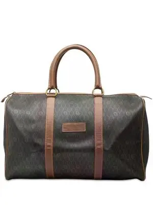 Dior 20th Century Honeycomb Coated Canvas Boston Bag - Black