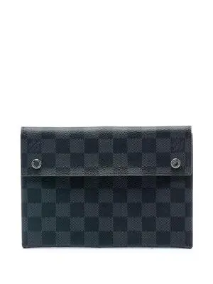 LOUIS VUITTON 2019 Damier Graphite Alpha Pochette Mm Clutch Bag - Black