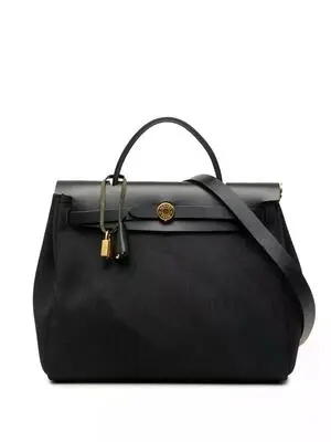 Hermès 2022 Military Toile And Vache Hunter Herbag Zip 31 Satchel - Black