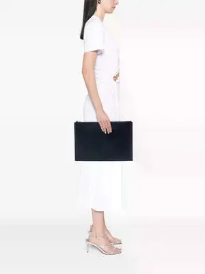 Saint Laurent Grain De Poudre Zipped Tablet Holder Clutch Bag - Blue