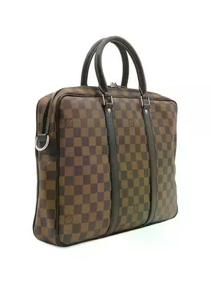 LOUIS VUITTON 2015 Damier Ebene Porte Documents Voyage Pm Business Bag