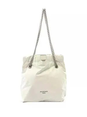 Balenciaga 2015-2026 Small Leather Crush Tote Bag - Blue