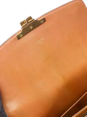 Celine 2015-2026 Classique Canvas And Calfskin Triomphe Crossbody Bag - Neutrals