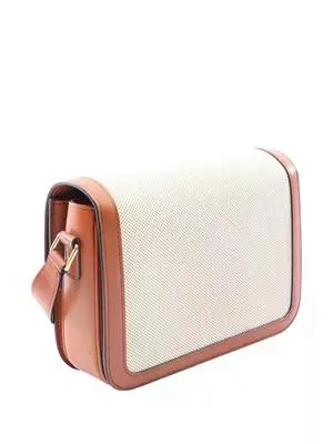 Celine 2015-2026 Classique Canvas And Calfskin Triomphe Crossbody Bag - Neutrals
