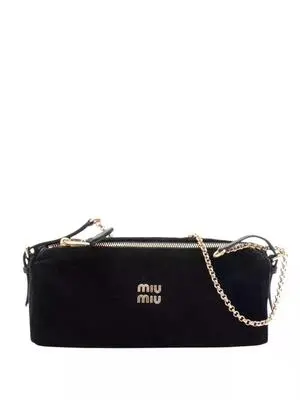 Miu Miu 2015-2026 Velvet Chain Shoulder Bag - Black