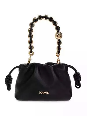 Loewe Nano Flamenco Leather Shoulder Bag - Black