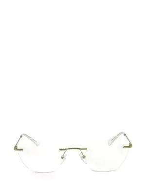 Emporio Armani Cat Eye Rimless Eyeglasses - Green