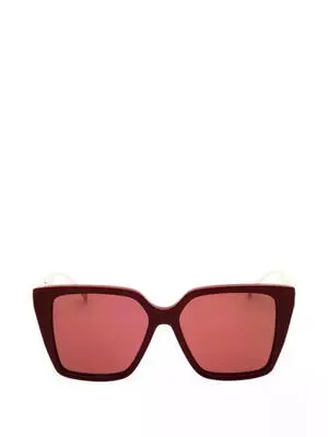 Gucci Geometric-frame Sunglasses - Red