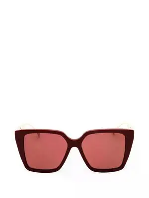 Gucci Geometric Frame Sunglasses - Red