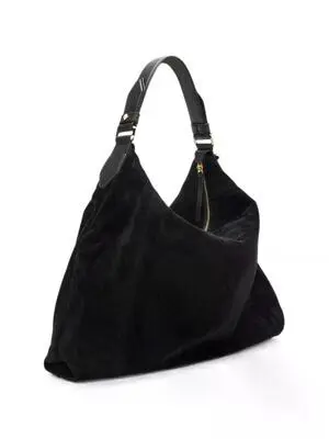 JIMMY CHOO Ana Suede Shoulder Bag - Black